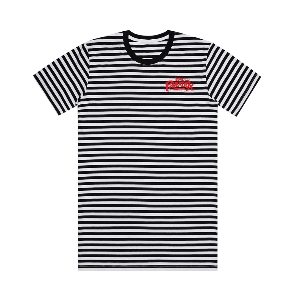 Stripe Embroidered Tee – The Paradox Merch Store